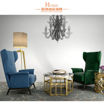 Standard Modern Lobby Furniture , High Back Solid Wooden Leisure Lounge Chair For Hotel / Bedroom