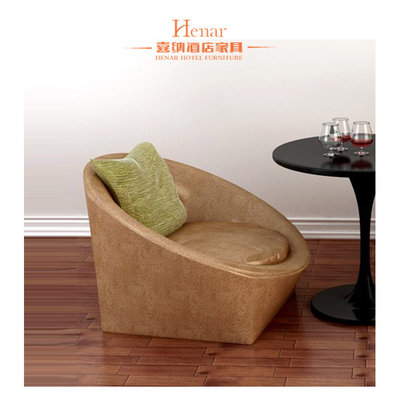 Nordic Minimalist Modern Hotel Living Room Furniture / Single Leather Sofa