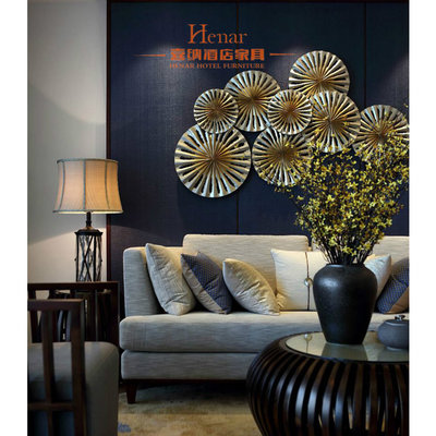 Modern Resort / Star Hotel Bedroom Furniture Queen Size Dark Brown