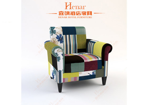 OEM Modern Lobby Furniture / Comfortable Accent Chair with Beauty Joint Fabric and Roll Arms