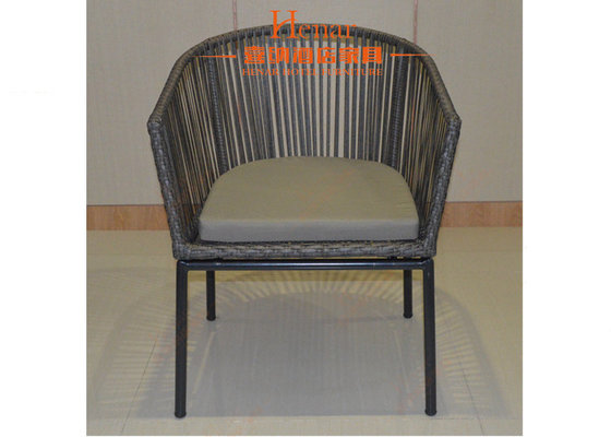 Fashion PE Rattan Wicker Dinning Chairs With Metal Leg For Outdoor Restaurant
