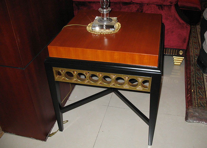 Black Wooden Modern Wood Coffee Tables For 5 Star Hotel Lobby / Bedroom