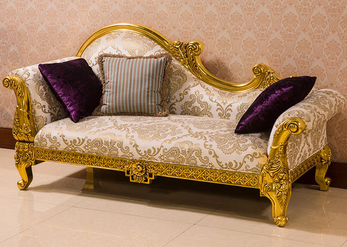 Luxury European style Custom Wooden Lounge Chair Chaise Lounge Cushios For Hotel