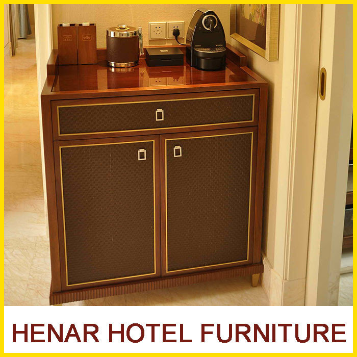Wooden 5 Star Hotel Room Furniture Refrigerator Cabinet / Mahogany Fridge Cabinet