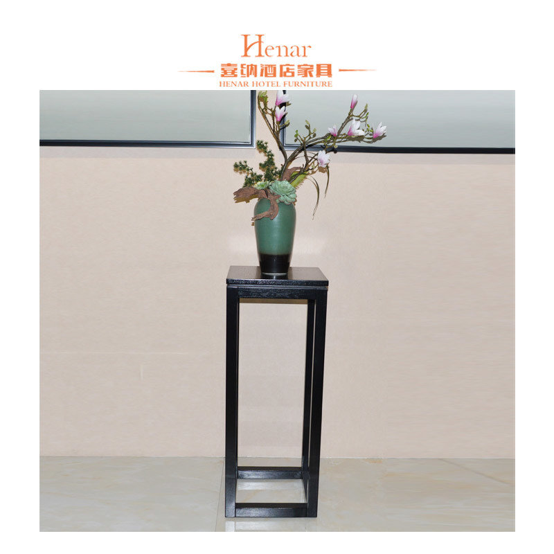 Black Round American Coffee End Tables For Hotel Furniture SGS