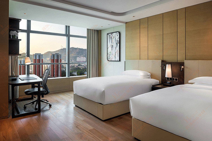 Star Resort / Commercial Modern Hotel Wood Bedroom Furniture Plywood With Veneer Material