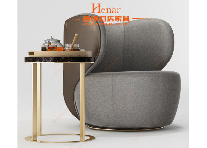 Fashion Leather and Fabric Hotel Reception Sofa , Artificial Leather Living Room Chairs