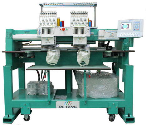 Two Heads Cap Embroidery Machine , 110V / 220V With Servo Motor