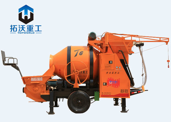 Trailer Construction Machine Concrete Mixer Pump Electric Power Reduce Labor Intensity