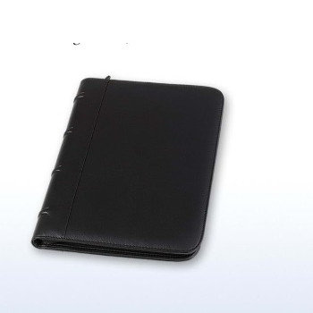 A4 PU Leather Conference Folder , Unisex A4 Leather Zipped Document Wallet