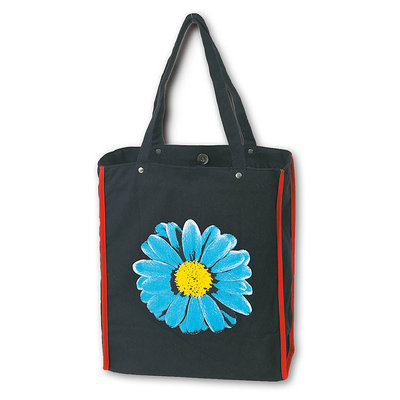 Black Cotton Canvas Tote Bags With Zipper Customized Service Available