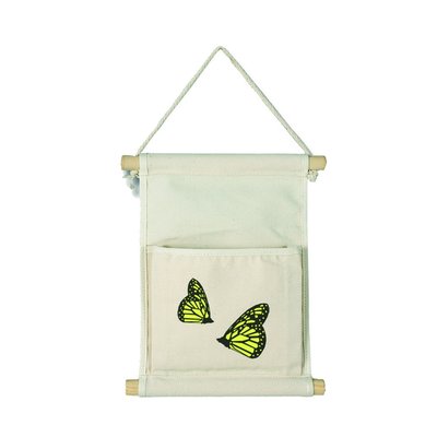 Household Natural Canvas Organizer / Hanging Wall Organizer OEM Accepted