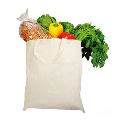 Basic Eco Friendly Cotton Shopping Tote , Promotional Reusable Grocery Bags