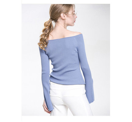 Strapless Collar Womens Knit Sweater Pullover Drop Shoulder Type S M L Size