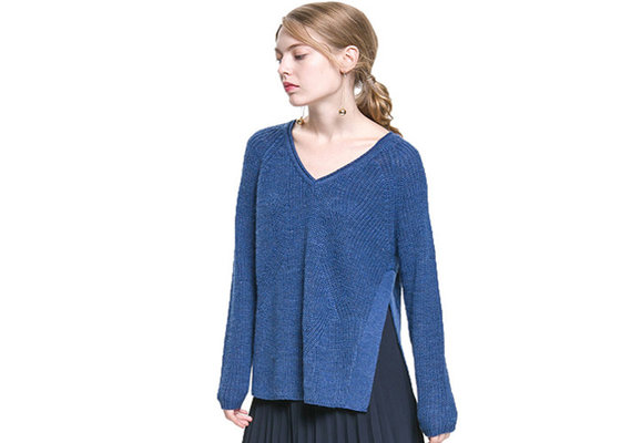 Lazy V Neck Cable Knit Jumper Womens Plus Size Cotton Or Acrylic Materials