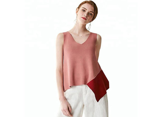 V Neck Knitting Patterns Cozy Knit Sweater Vest Summer Regular Clothing For Women