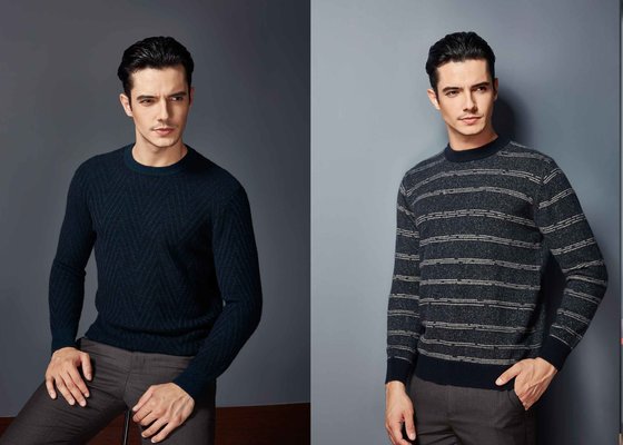 MTM Jacquard Made To Measure Sweaters Pure Knitwear Cashmere Sweater For Men