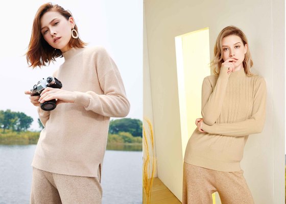 Crew Neck Bespoke Makers 100% Pure Cashmere Sweater For Women Autumn Wear
