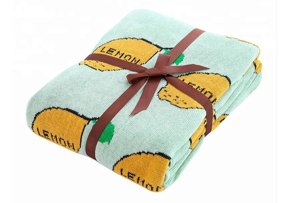 Pure Cotton Lemon Pattern Custom Baby Blankets For Sleeping And Outdoor