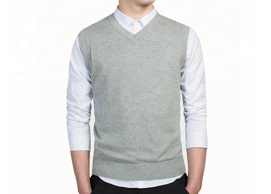 V Neck Office Knitted Jersey Pattern Cotton Mens Black Sleeveless Sweater Vest