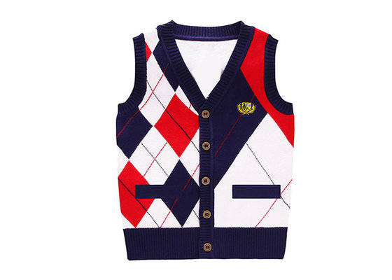 Intasia Knitting Custom Pure Cotton School Uniform Vest As Senior School Uniform
