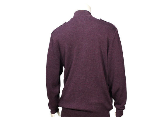 Knitted Stand Collar Two Pockets Mens Cardigan Sweaters Full Zip For Winter Autumn