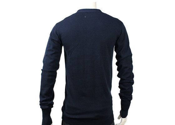 V Neck Mens Knit Sweater Cardigan Button Navy Blue Acrylic Mens Cable Knit Jumper