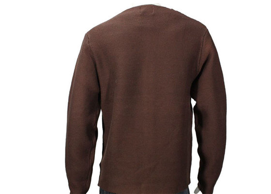 7GG Brown Color Plain Pattern Button Cable Mens Knit Sweater Cardigan For Winter