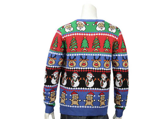 Long Sleeve Ugly Christmas Sweater With Christmas Trees Feature Patterns For Men