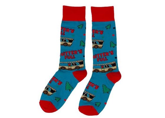 Unisex Jacquard Custom Ugly Christmas Socks Blue Cute Knitted Adult Size
