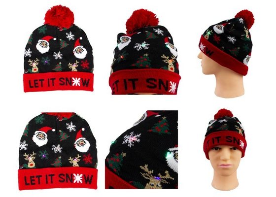 Winter Acrylic And Wool Warm Christmas Beanie Hat Custom Design For Promotion