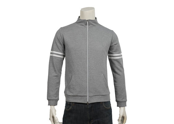 Spring Mens Knit Sweater Grey Cable Knit Cardigan Design 100% Acrylic With Zippers