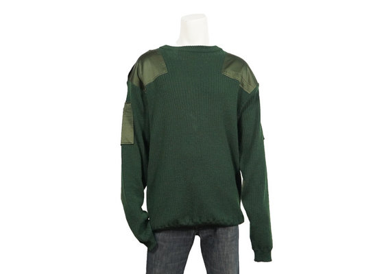 Round Shape Neck Military Uniform Sweater Green Wool Soft For Europe Style