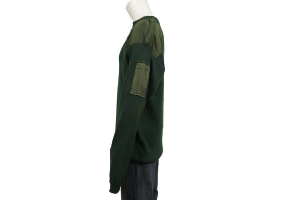 Round Shape Neck Military Uniform Sweater Green Wool Soft For Europe Style