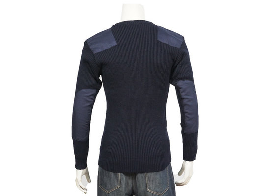 Knitted Navy Blue Military Sweater Heavy Duty O Collar Thick 9 GG Police Jersey