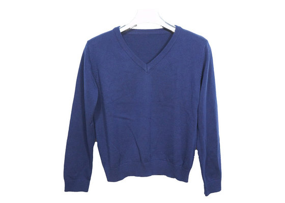 Autumn Blue Anti - Pilling School Uniform Sweaters With Rib Hem For Unisex