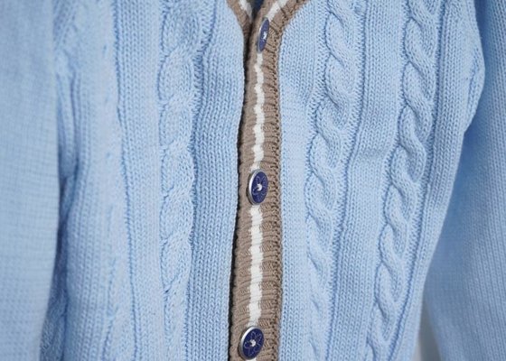 Blue Children Winter Autumn Cable Kids Knit Sweater Cardigan Clothing For Boy