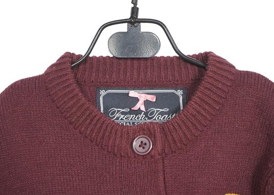 Purple Long Sleeve Cardigan Kids Knit Sweater Winter Designs With Two Pockets