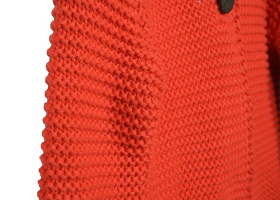 Winter Girl Warm Casual Knitted Cardigan Kids Sweater Pure Orange Custom Design