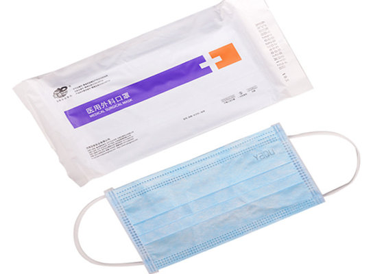 Non Woven BFE 95 Surgical Protective Mask Blue Brethable 3 Ply Earloop Face Mask