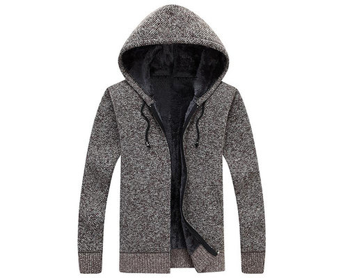 ISO M L XL V Neck Cardigan Zipper Mens Knit Sweater