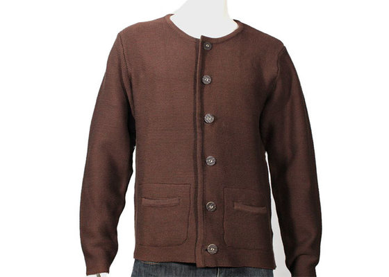 7GG de bruine Mensen van de de Knoopkabel van het Kleuren Duidelijke Patroon breien Sweatercardigan voor de Winter