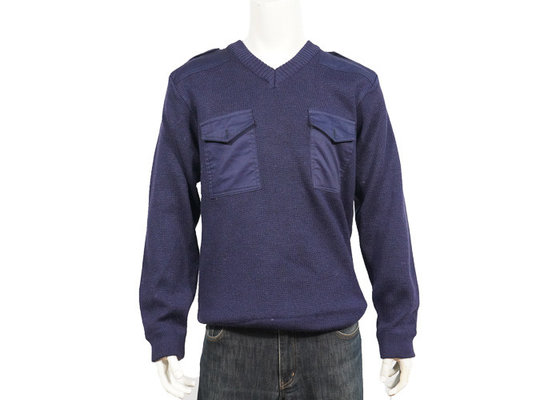 Mensen van het de Sweater Marineblauwe Wollen Mengsel van de douanewinter de Militaire Sweater van de Militaire Eenvormige