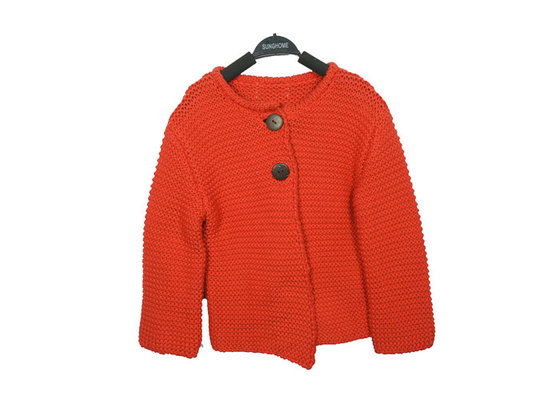 Van de Cardiganjonge geitjes van het de wintermeisje het Warme Toevallige Gebreide Ontwerp van de de Sweater Zuivere Oranje Douane