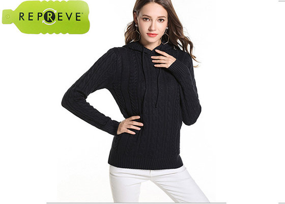 Women Winter Cable Knitted 9GG Pullover Sustainable Sweater
