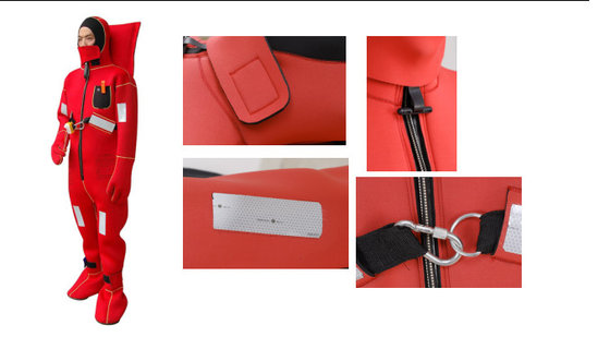 EC approvel thermal insulation immersion suit with light cheap price