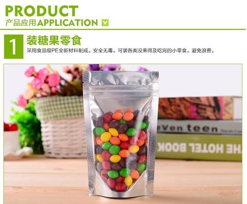 Vacuum Frozen Food Packaging Plastic Aluminum Foil Ziplock Bag