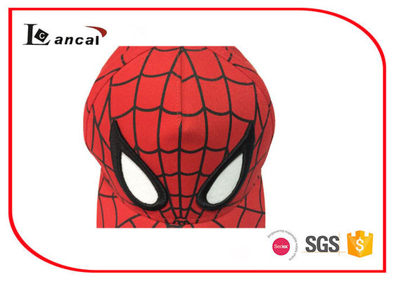 Spider Man Adjustable Red Baseball Caps Hats Embroidered For Children