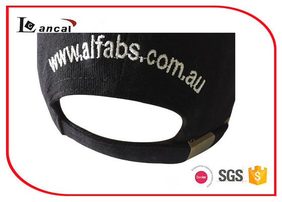 3D Embroidery Black Cotton Baseball Caps Hats With Adjustable Metal Buckle