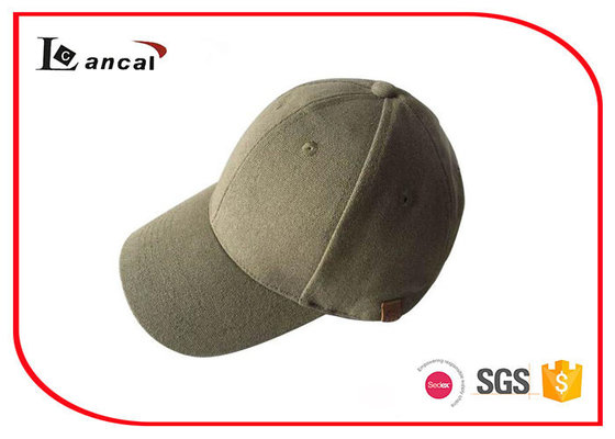 Textured Khaki Adjustable Baseball Caps Women , 60cm Team Baseball Hats